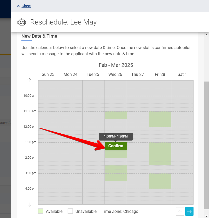 Scheduling interviews using Autopilot